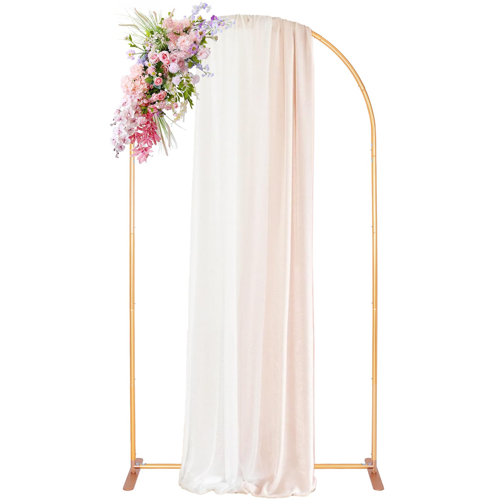Topfeel Arch Backdrop Stand, Gold Wedding Arch Stand, Arched Backdrop ...