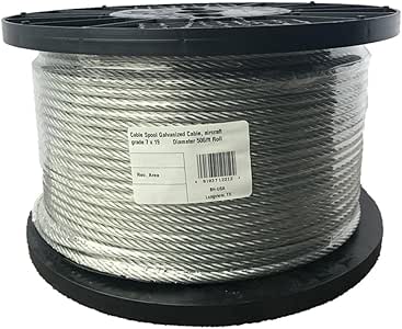 Amazon.com: BH-USA 3/8" Galvanized Wire Rope Spool - 100',: Sports ...