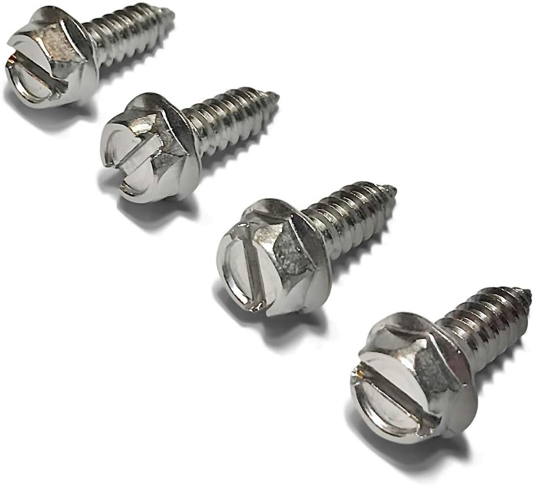 Amazon.com: Four (4) Stainless Steel License Plate Screws - Rustproof ...