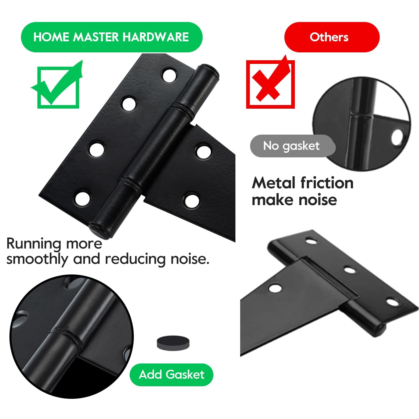 HOME MASTER HARDWARE 6 Inch Gate Hinges,Heavy Duty Shed Door Hinges For ...