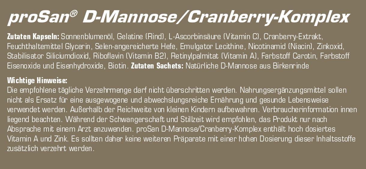 Mua proSan D-Mannose/Cranberry Complex (30 Sachets + 30 Caps.) | 100% ...