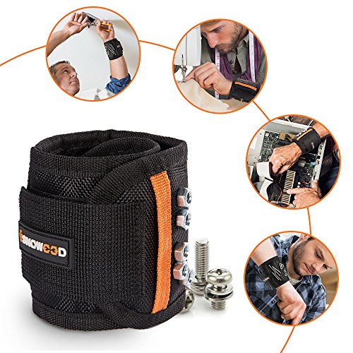 Magnetic Wristband - 15 Super Strong Magnets with Breathable Material ...