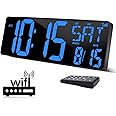 Amazon.com: XREXS Large Digital Wall Clock WiFi Sync, 16.5 in Large Display Wall Clock with ...