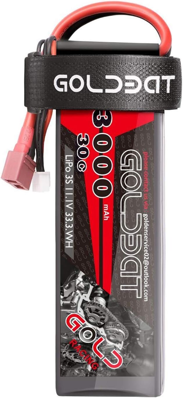 GOLDBAT 3000mAh 11.1V 3S 30C 3Cell LiPo Battery Pack Deans Plug RC Helicopter Airplane Truck Car ...