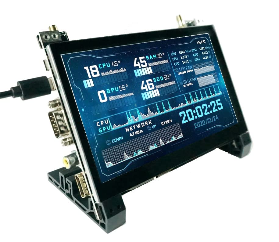 ElecLab 7 Inch 1024x600 IPS Touchscreen Monitor HDMI Capacitive LCD ...