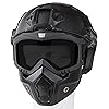 VPZenar Full Face Airsoft Mask and Helmet,Black Tactical Helmet with ...