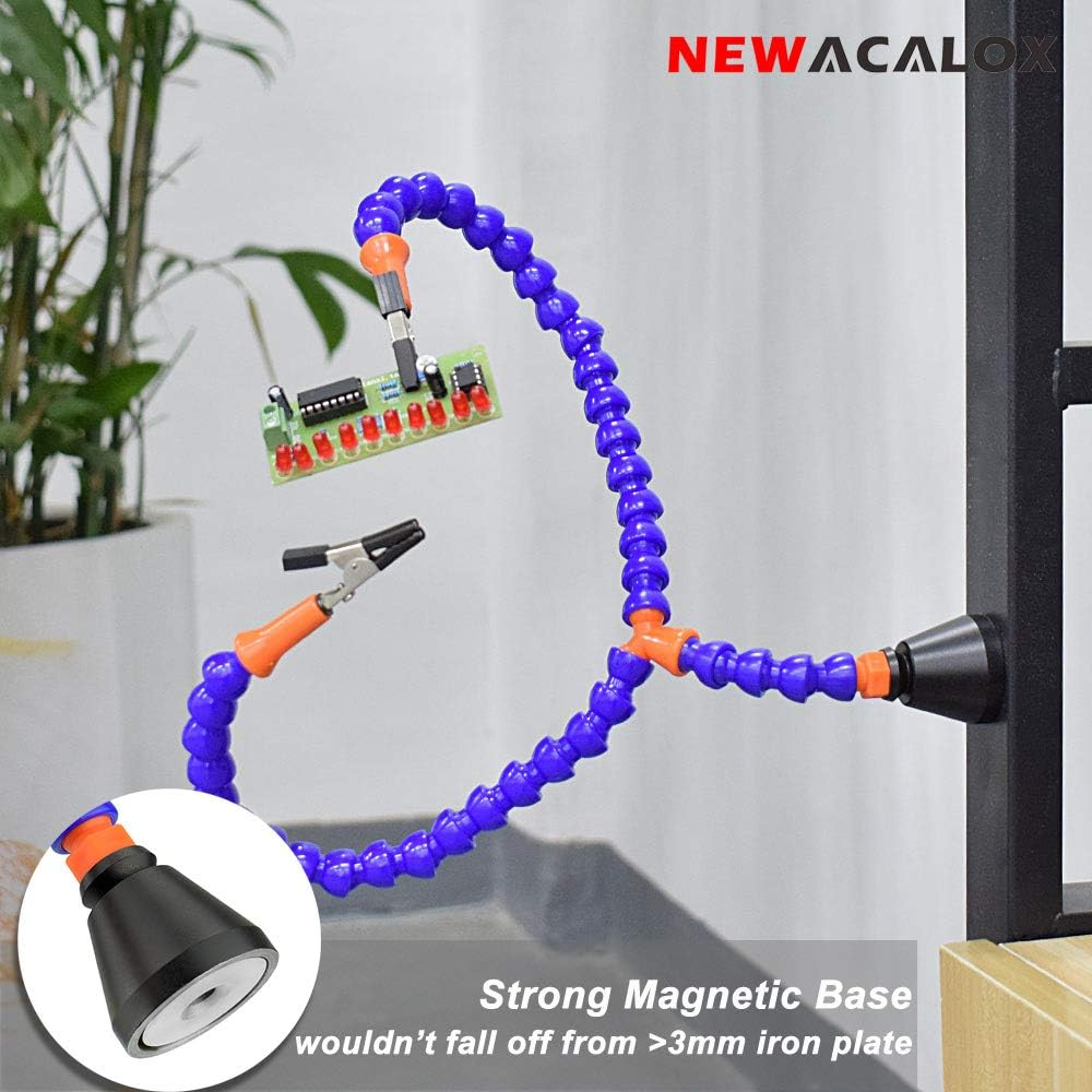 Soldering Helping Hands with 4 Clamps and Tin Wire, NEWACALOX Third ...