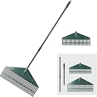Amazon.com : Garden Leaf Rake with 2 Plastic Heads (30T&26T ...