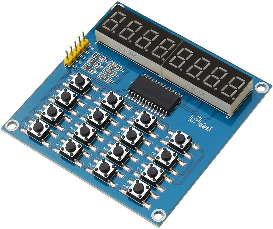 ILS – 3 pieces TM1638 3-Wire 16 Keys 8 Bits Keyboard Buttons Display ...