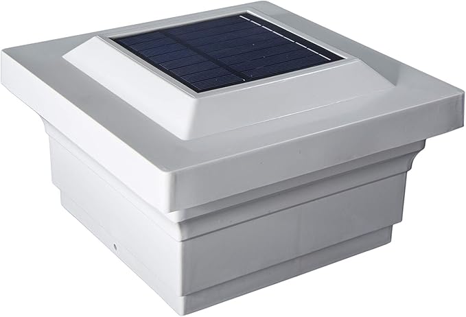 Classy Caps SL075W PVC Majestic Solar Post Cap, 5" x 5", White: Amazon ...