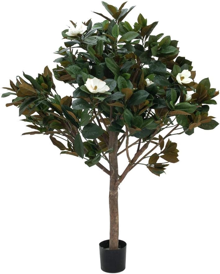 artplants.de Plastic Magnolia tree, 780 leaves, 12 blooms, cream ...