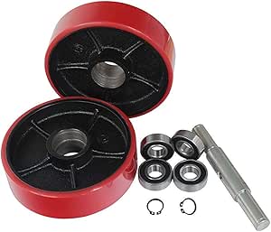 Amazon.com: 7" x 2" Pallet Jack Steer Wheels Replacement Kit with Axle ...