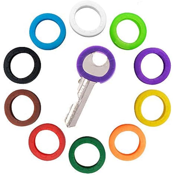 Key Organiser 10pcs Silicone Elastic Key Caps Set Flexible Key Covers ...