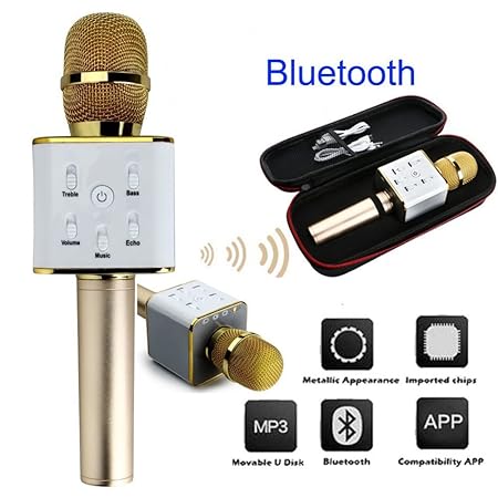 Rockxy™ Golden Bluetooth Mike/Mike, Portable Handheld Mic/Mike with ...