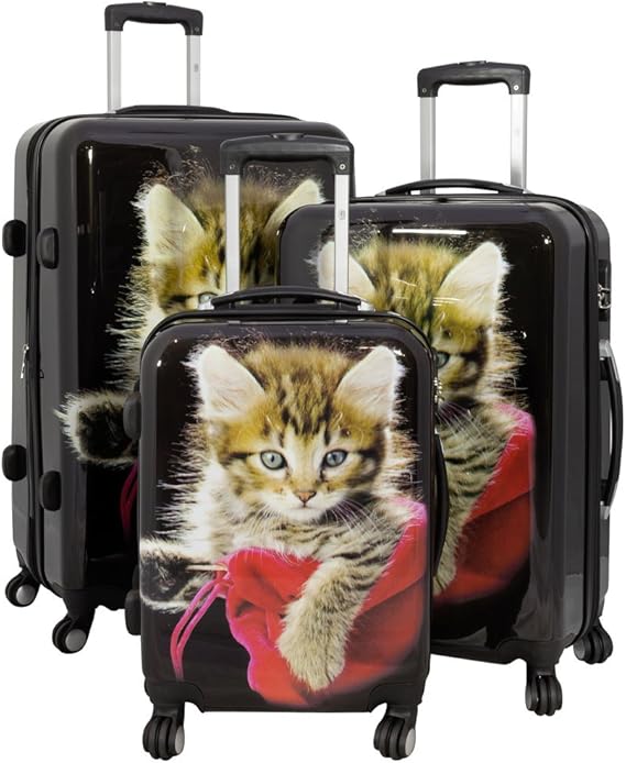 Polycarbonat Reisekoffer Trolley Hartschale - Design Katze Kätzchen Cat ...