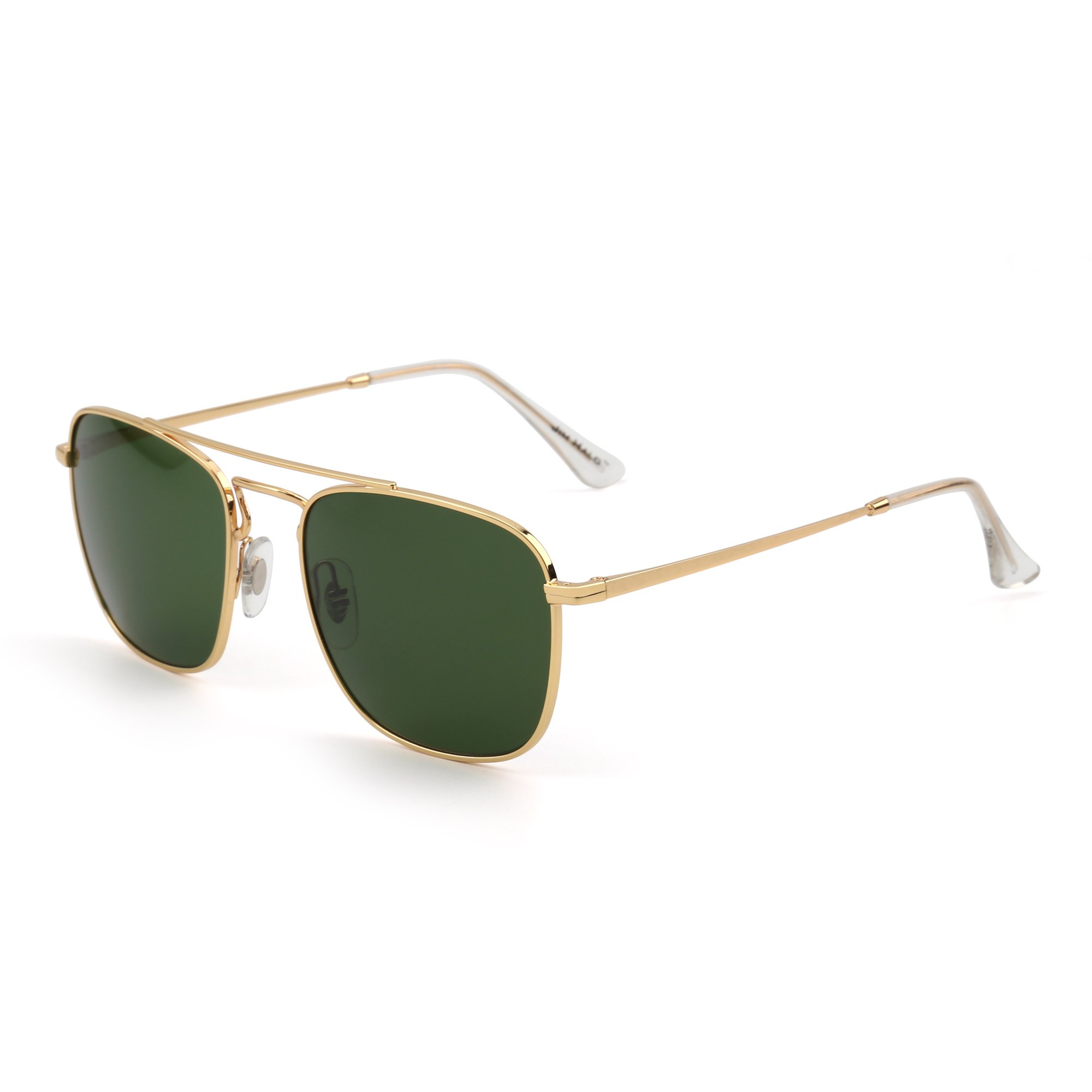 Mua JIM HALO Retro Square Aviator Sunglasses Premium Glass Lens Flat ...