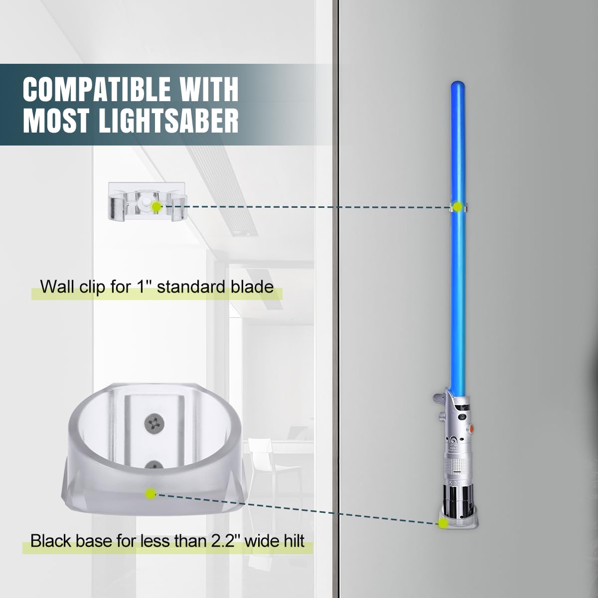 Mua Lenink 2 Pack Clear Lightsaber Wall Mount, Lightsaber Holder Rack Compatible with Galaxy’s ...