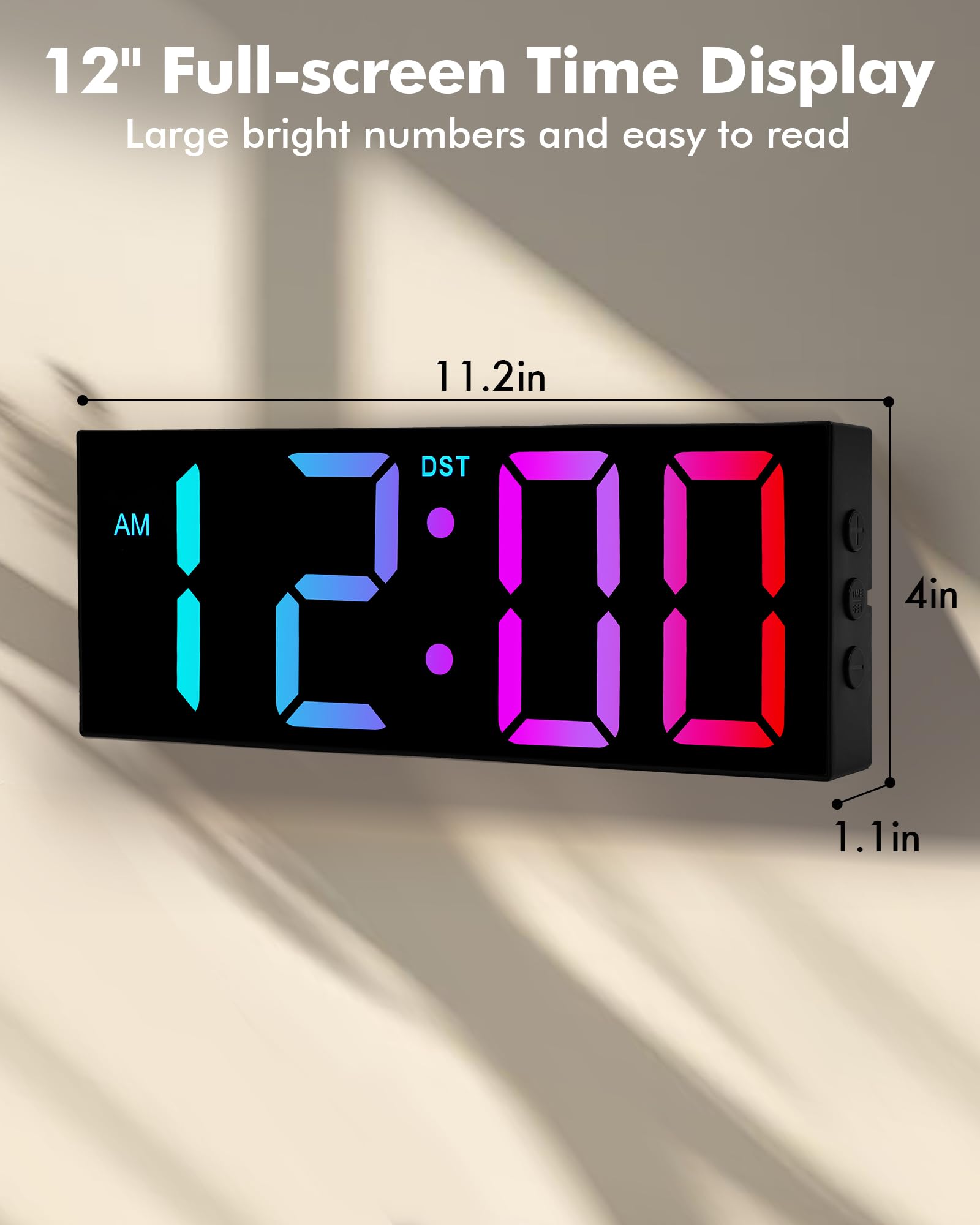 Mua Alampan 12" Large Digital Wall Clock with Remote Control, Corded ...