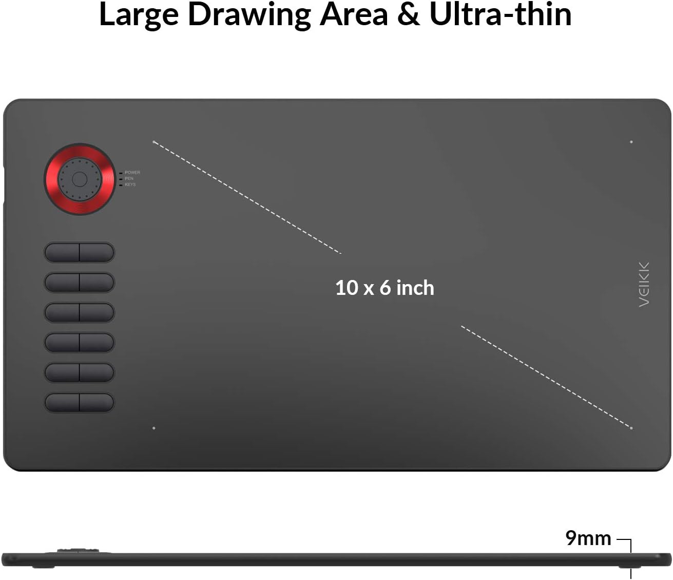 VEIKK A15Pro Drawing Tablet 10 x 6 Inch Graphics Tablet with 12 ...