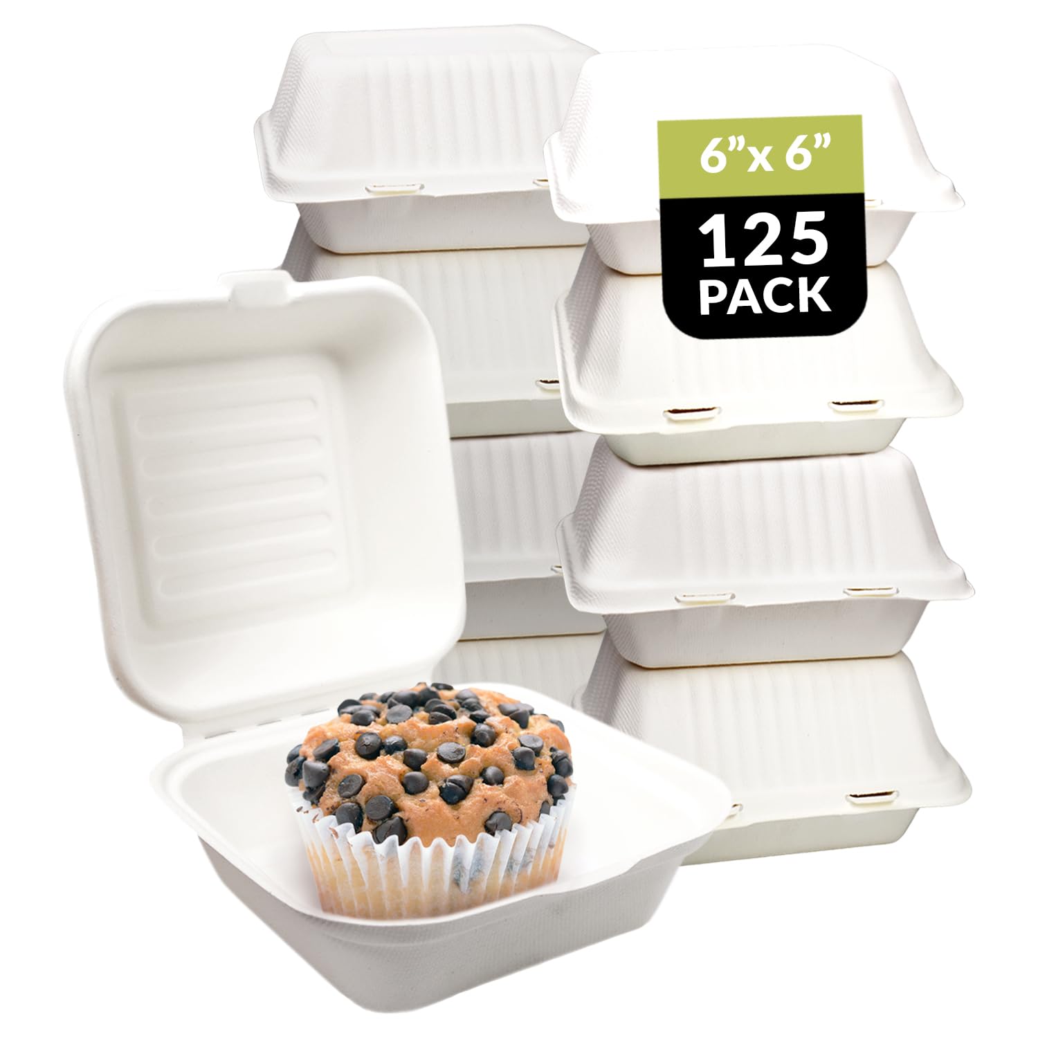 Mua Klex Eco-Friendly Clamshell Takeout Food Containers [6-Inch, 125 ...