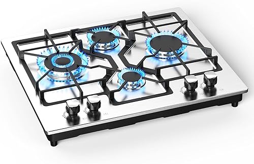4 Burner Stainless Steel Gas Cooktop, 23Inch Built-in Propane Cooktop ...