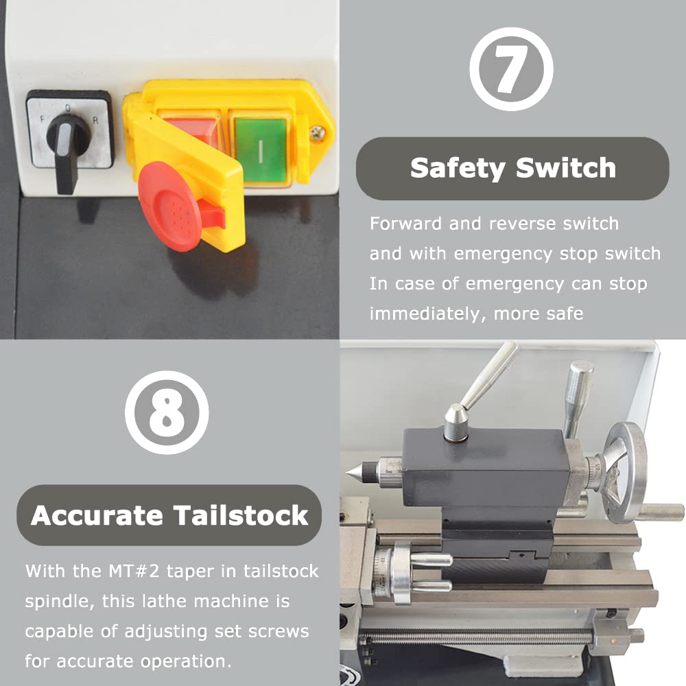 Mua HayWHNKN Metal Lathe 8'' x 24" Precision Mini Lathe Benchtop Lathe ...