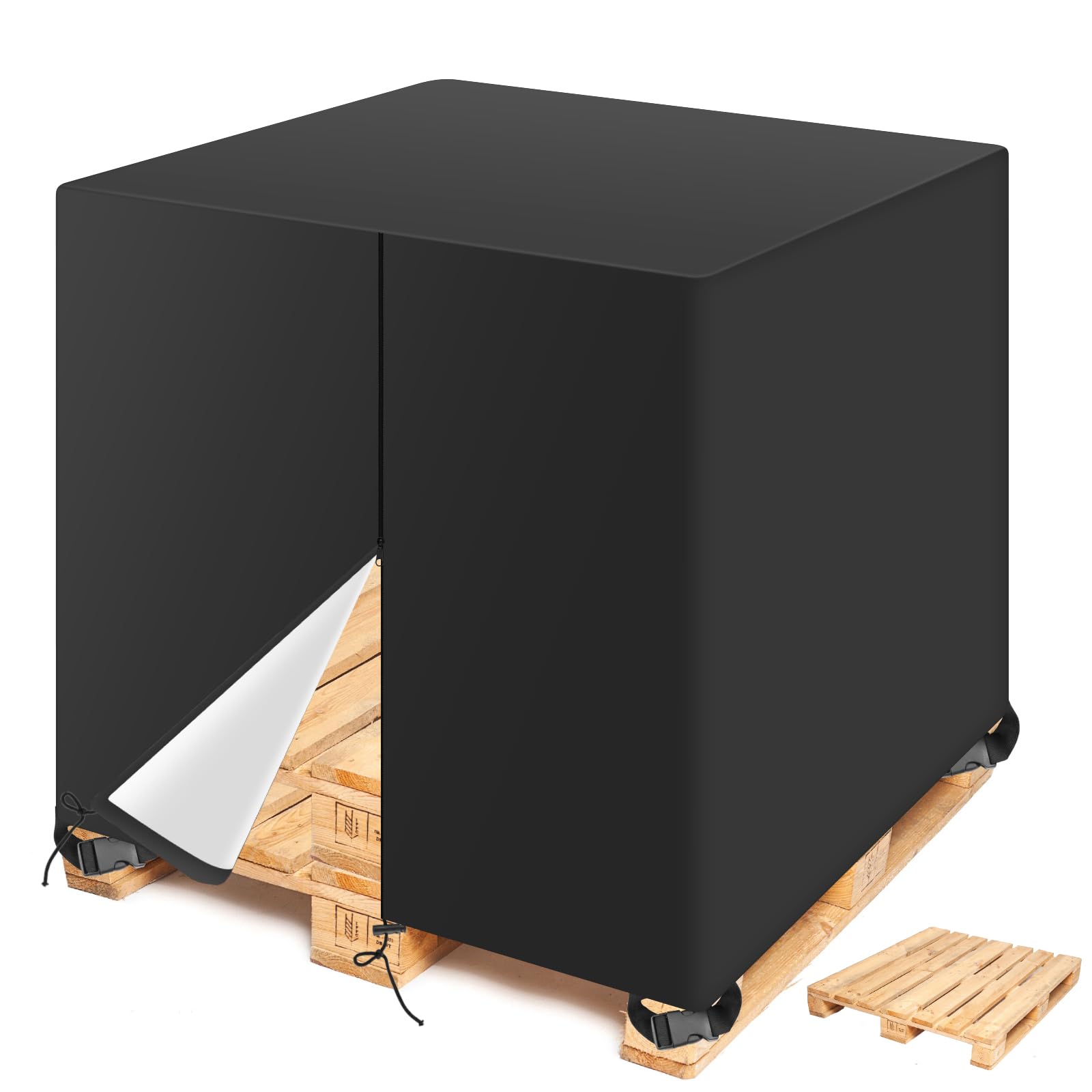 Nathdy zipper 600D Heavy Duty Black Pallet Cover | Pallet Covers Fits ...