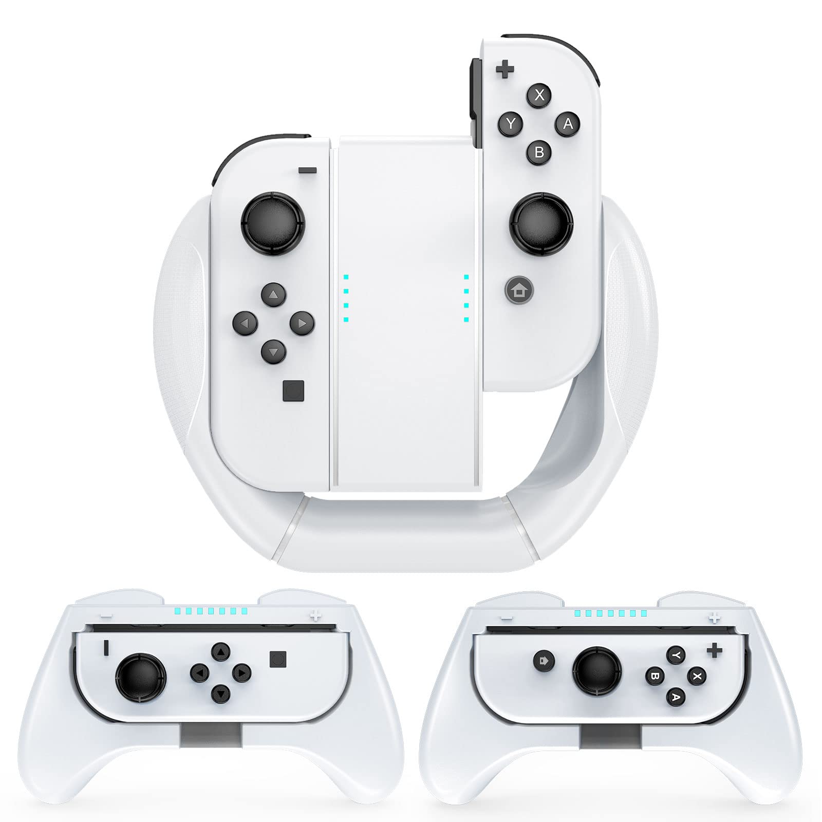 Mooroer Switch Joycon Grips White for Nintendo Switch & OLED, Switch ...