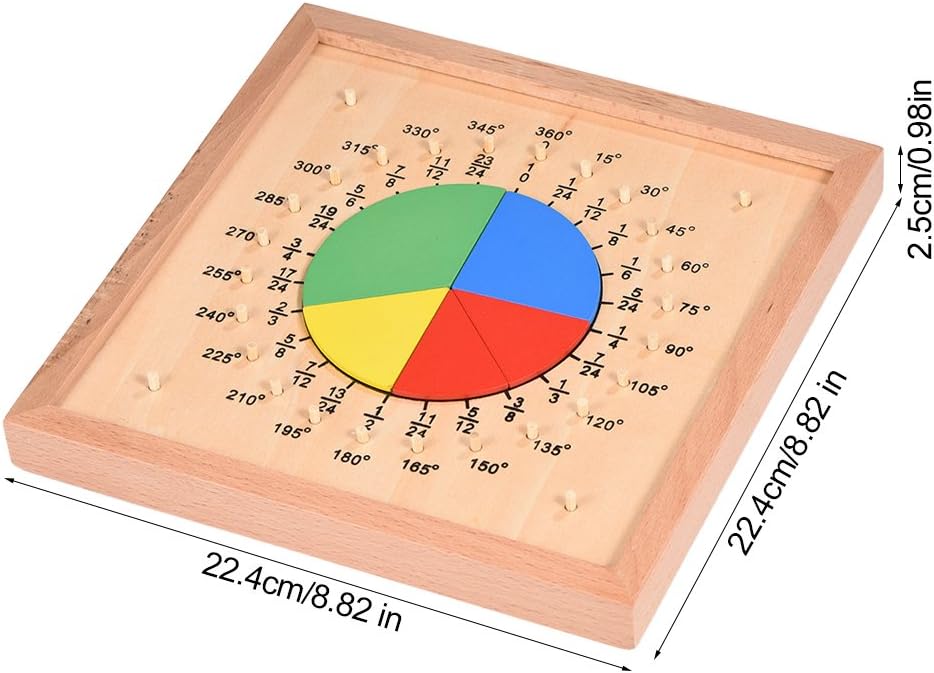 Wooden Baby Math Toys Circular Mathematics Fraction Division Teaching ...