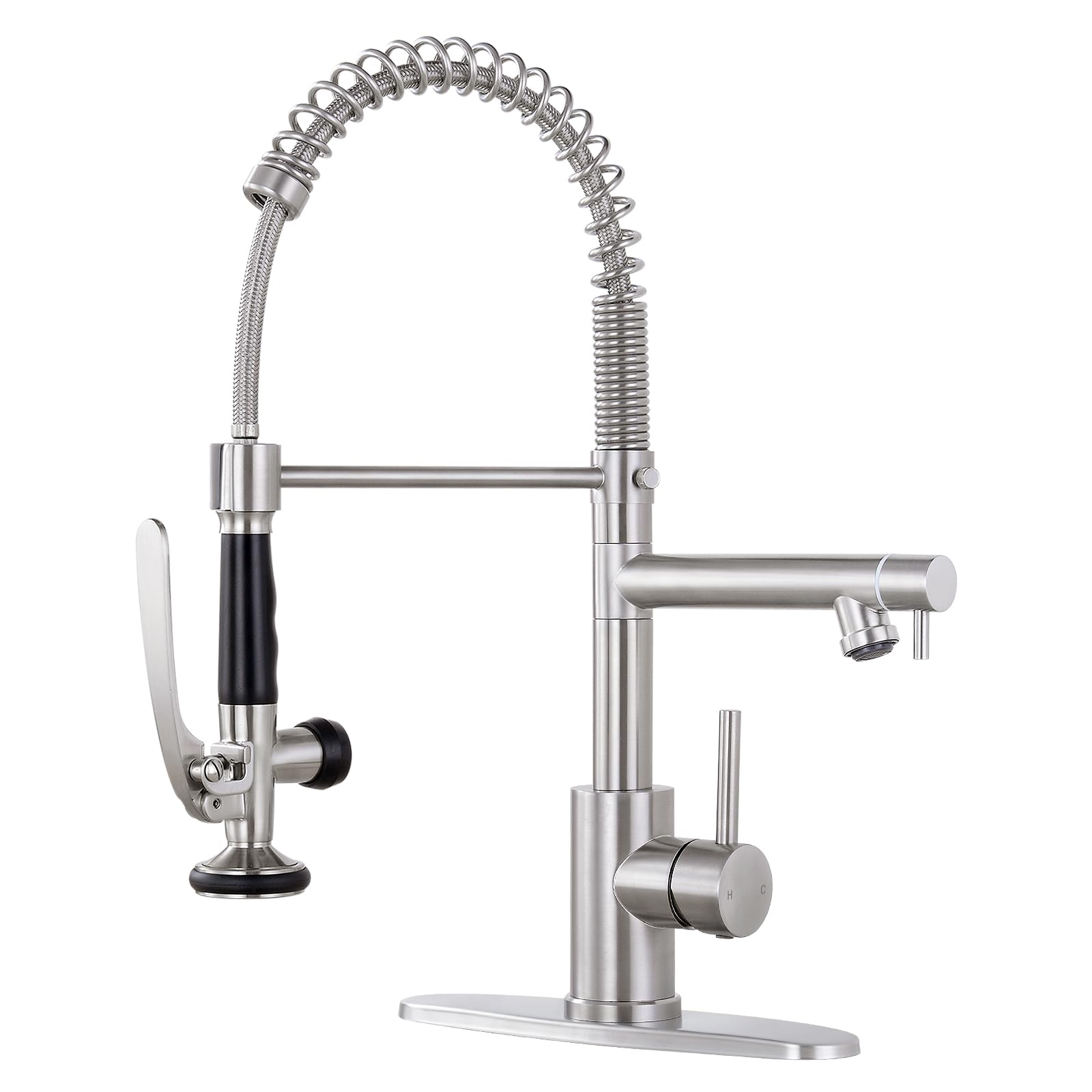 Qomolangma Commercial Kitchen Sink Faucet with Pull Down Sprayer, High ...