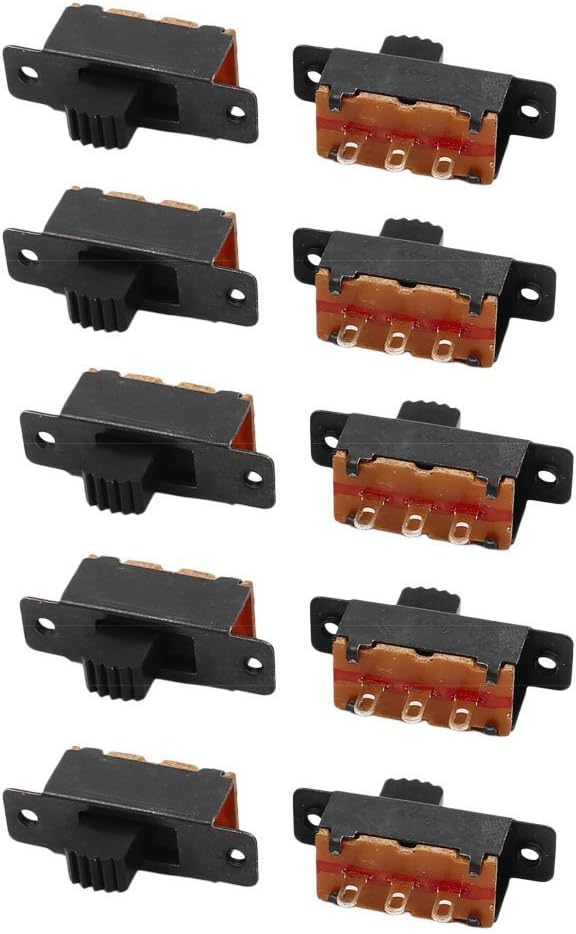 sourcingmap 10Pcs 2 Position 3P SPDT Micro Miniature PCB Slide Switch Latching Toggle Switch ...