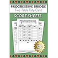 Progressive Bridge Two Table Tally Card Score Sheets: Over 120 Sheets ...