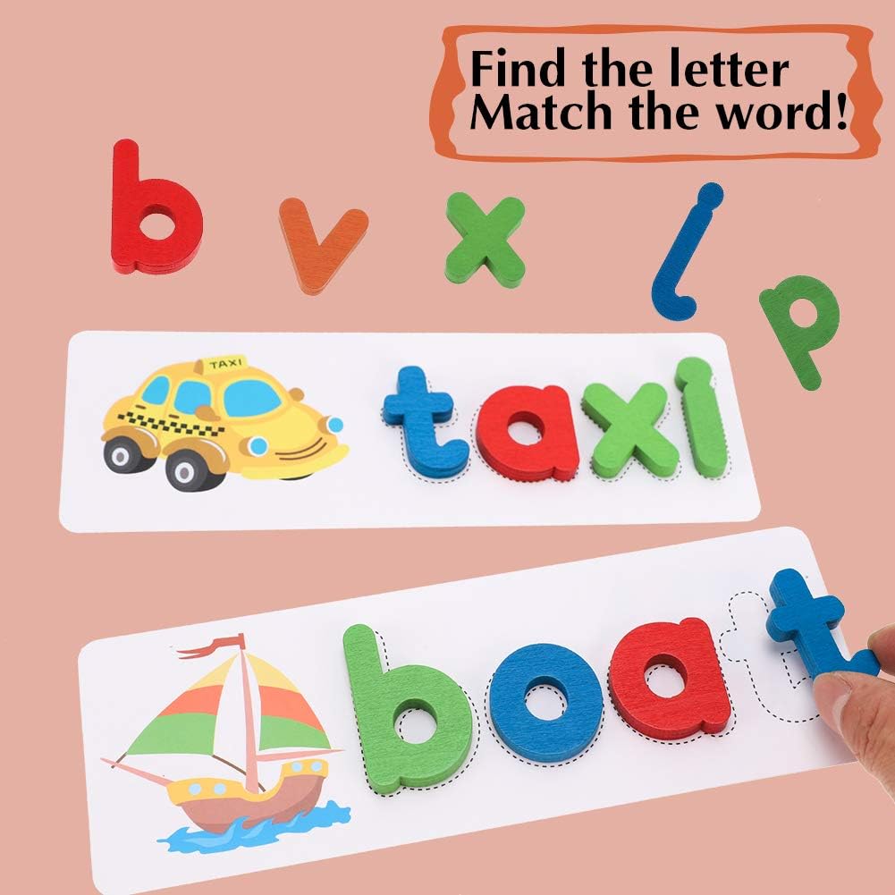 wgde toy See and Spell Learning Toys Matching Letter Puzzles Preschool ...