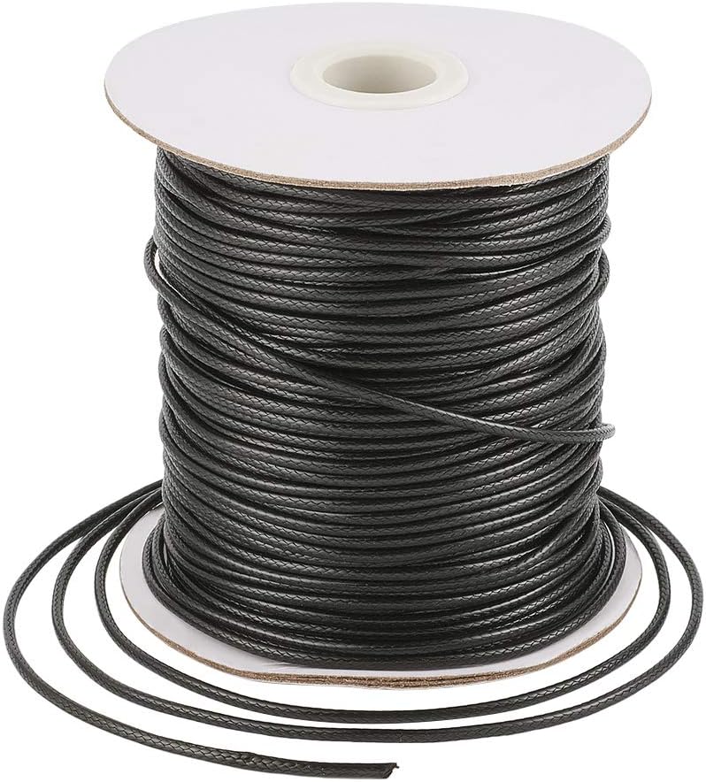 PandaHall 100 Yards/Roll 2mm Braided Waxed Polyester Cord String DIY ...