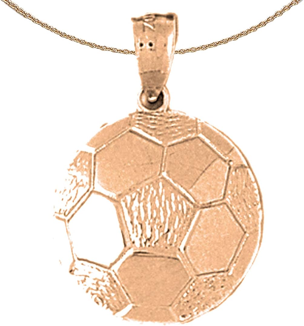 Amazon.com: Jewels Obsession Soccer Ball Necklace | 14K Rose Gold ...