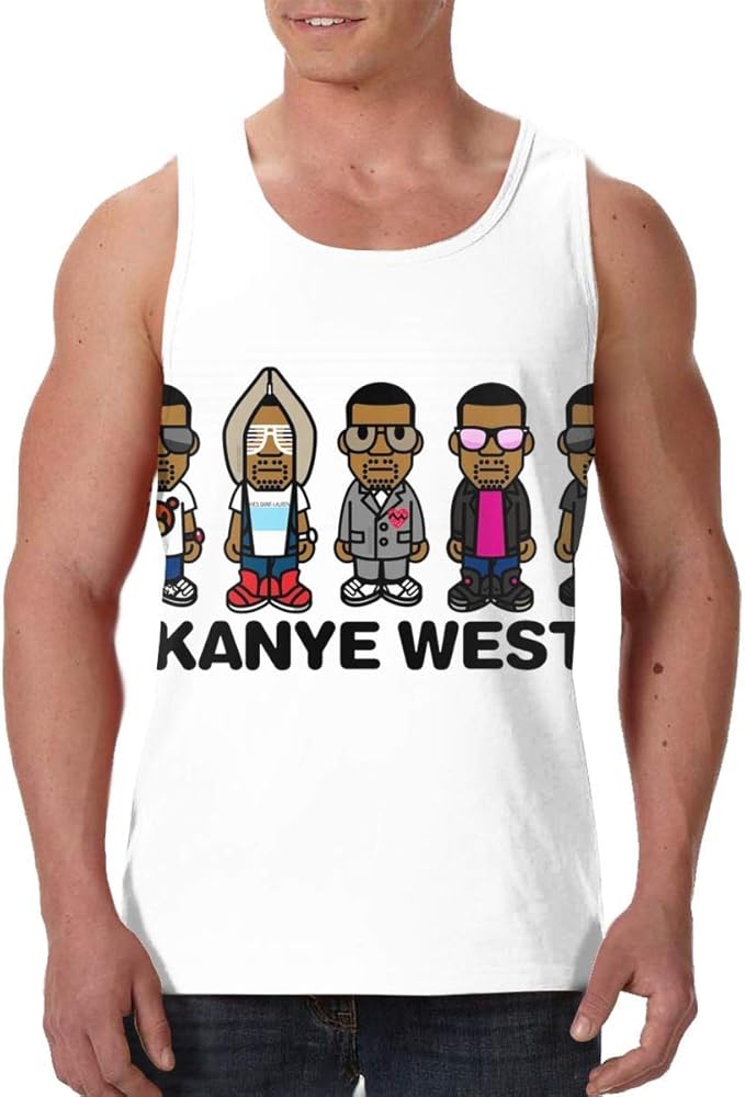 Kanye West Tank Top Mens Summer Sleeveless Blouse Gym Fitness Vest ...
