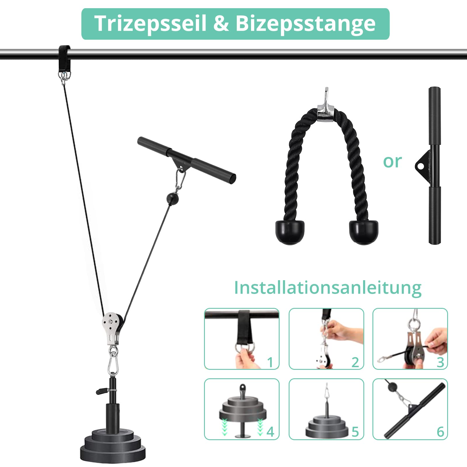 Mua VINTEAM Lat Pull Forearm Trainer Set, Fitness Arm Trainer Cable ...