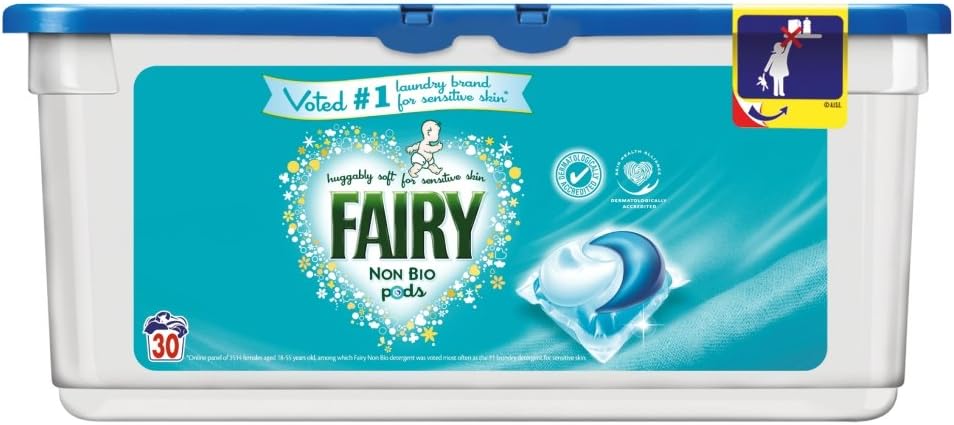 Fairy Non Bio Pods Washing Capsules, 30 Washes with Gentle Formula ...