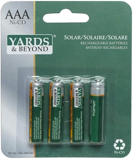 Amazon.com: Yards & Beyond 350mAh AAA Nickle Cadimum Solar Replacement ...