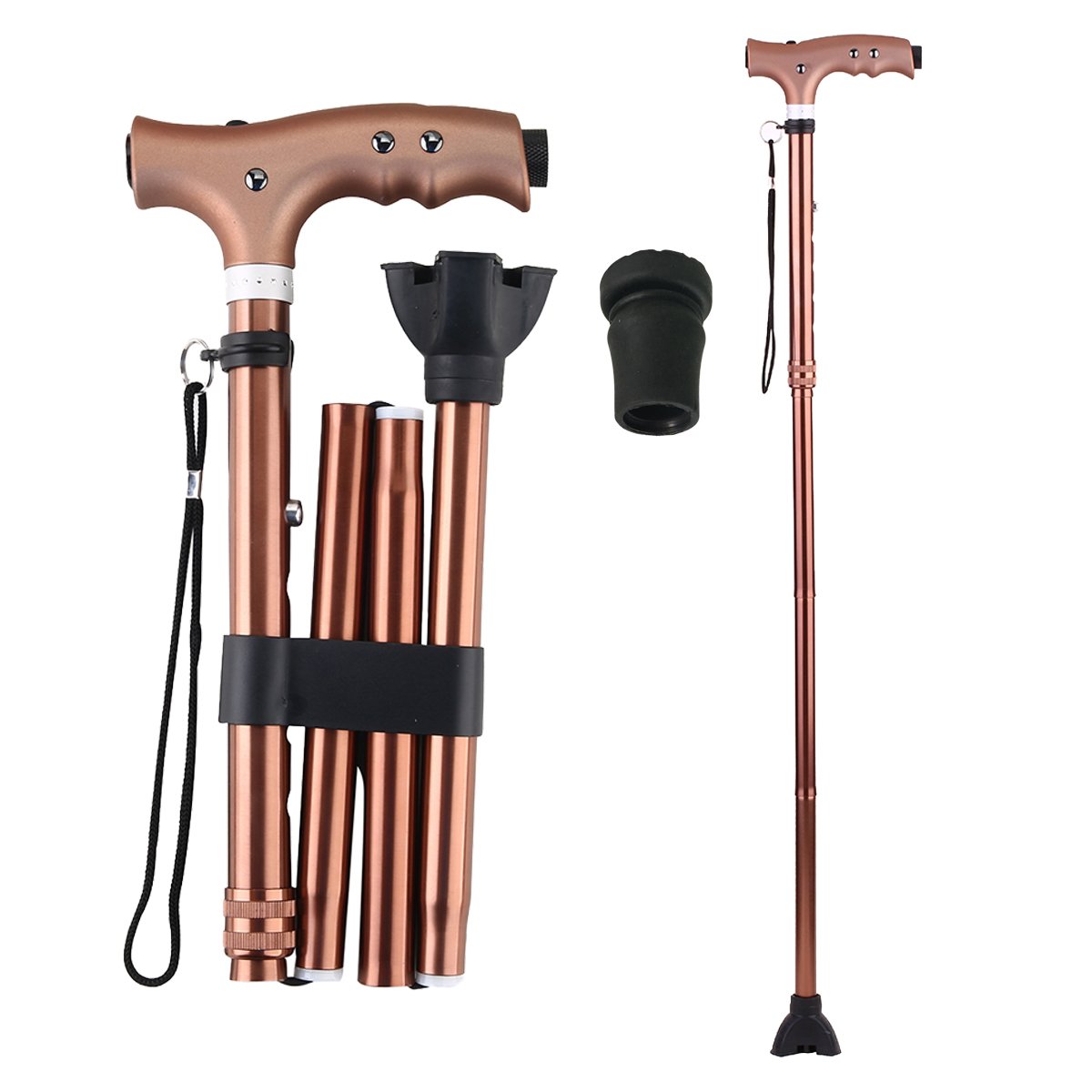 Buy Folding Walking Cane With LED Flashlight Ranger5 Anodized Aluminum buy-folding-walking-cane-with-led-flashlight-ranger5-anodized-aluminum