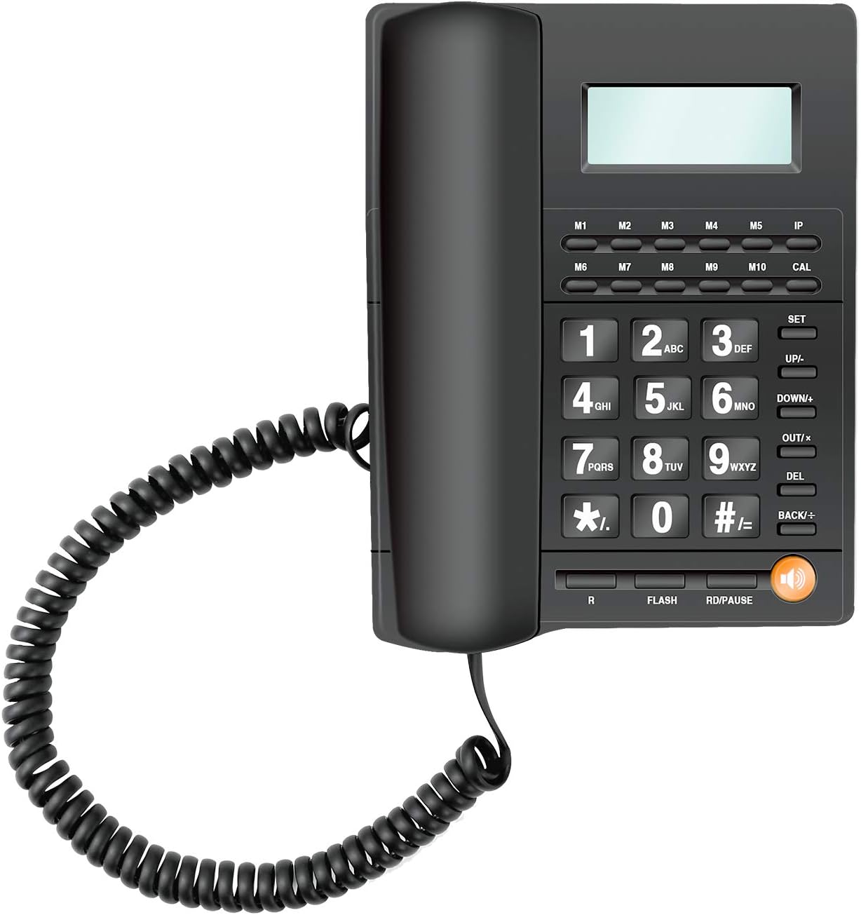 Riiai Big Button Telephone Corded Landline Phone for Elderly Crystal Dialpad Landline Trade Call ...