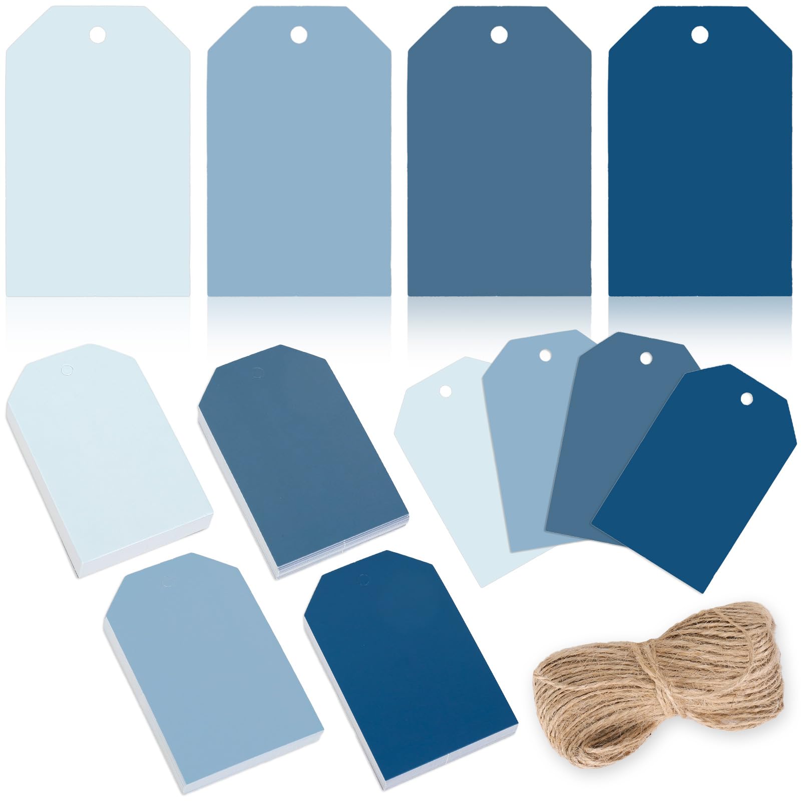 Whaline 120Pcs Dusty Blue Gift Tags Gradient Blue Hanging Labels with ...