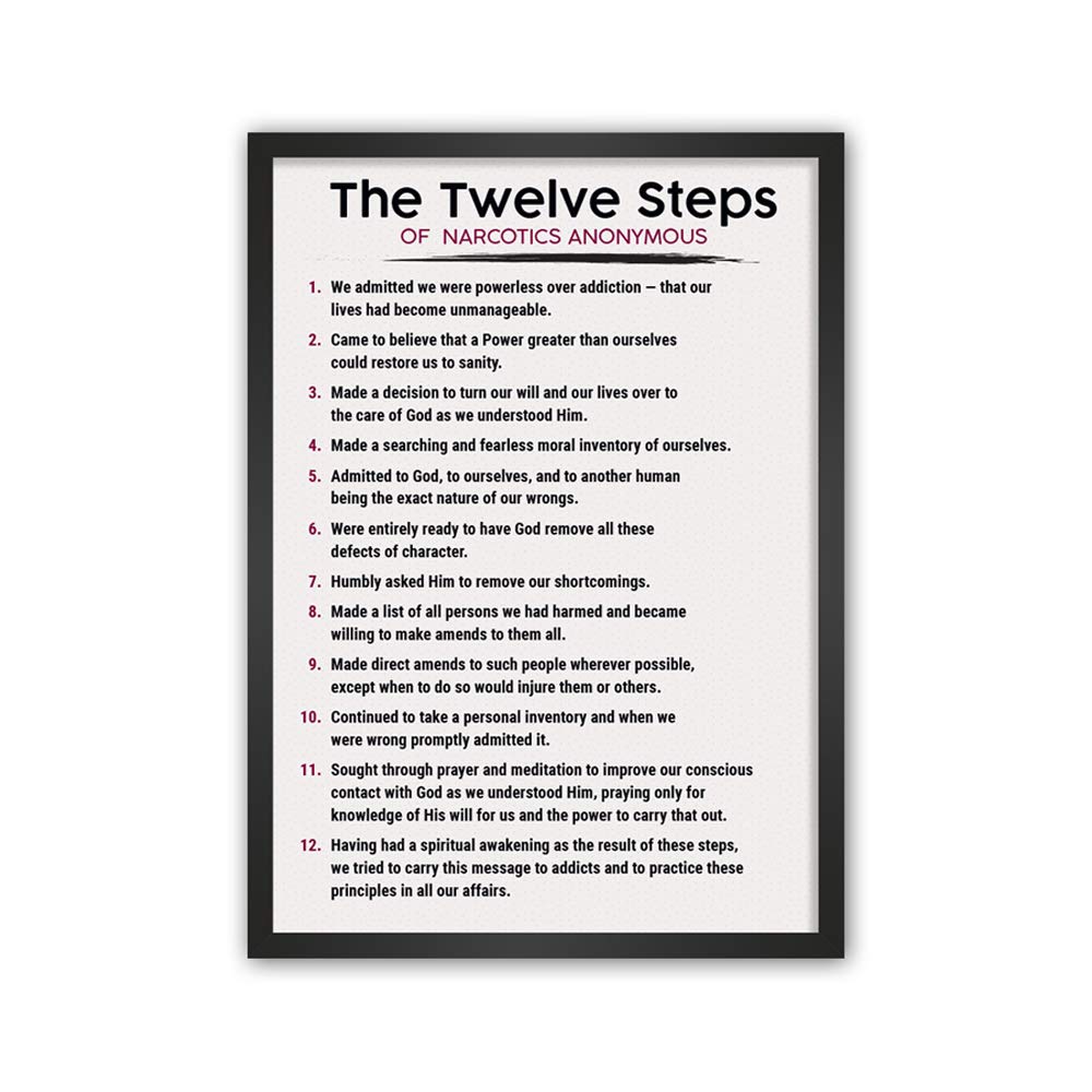 Amazon.com: The 12 Steps of NA Poster - Narcotics Anonymous - 3 Color ...