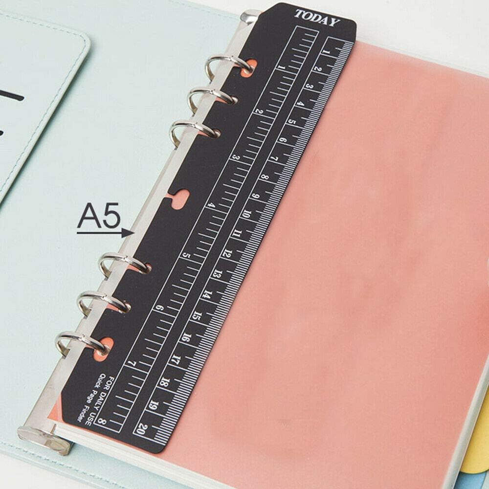 SUPERTOOL Notebook Binder Ruler A5 6-Ring Page Marker Ruler Black ...