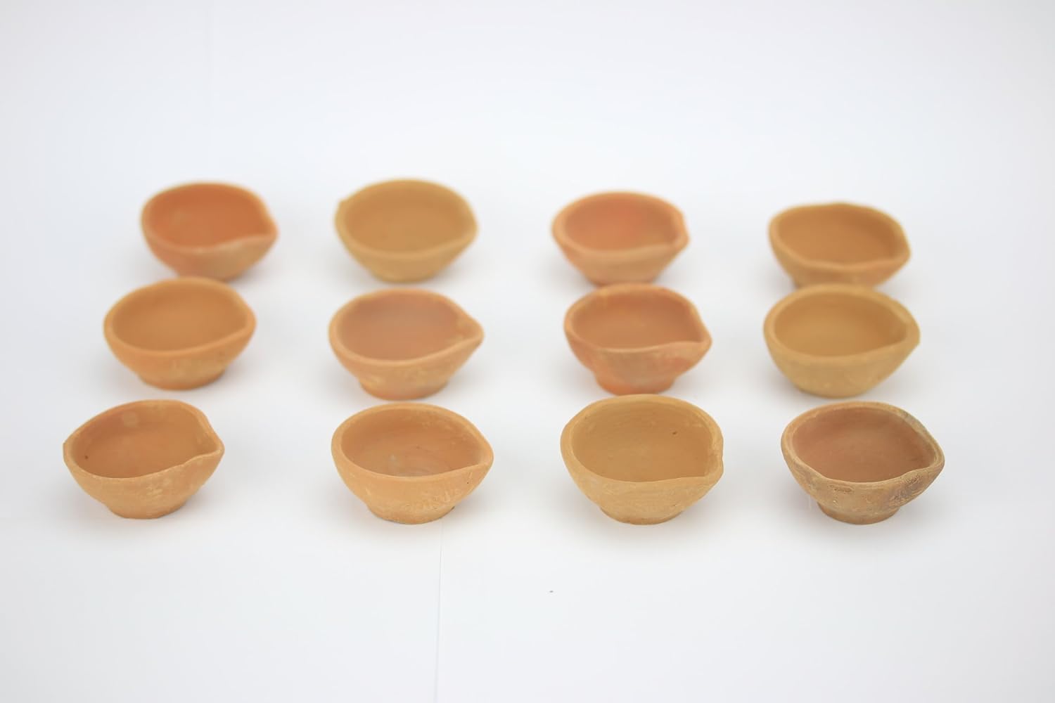 EkPuja Clay Diya Pot - Handmade Diya Clay Pot DIWALI Lamp - 12 Clay ...