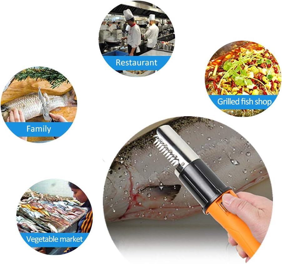 Electric Fish Scaler,Viiwuu Portable Automatic Powerful Cordless Fish ...