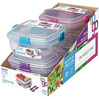 Amazon.com: Sistema To Go Collection Salad to Go Food Storage Container ...