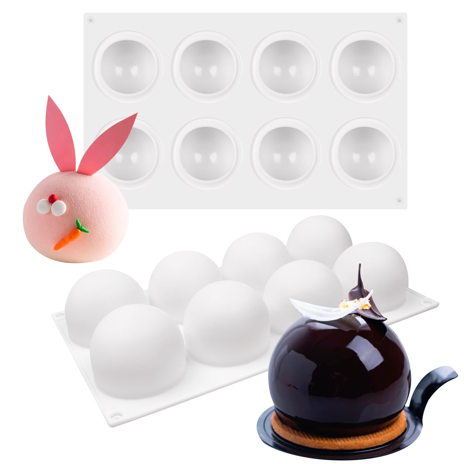 Sphere Silicone Cake Mold, 3D Ball Mousse Cake Molds for Baking, French Dessert Chocolate ...