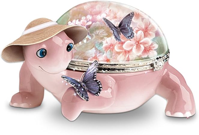 Butterfly Whispers Turtle Music Box by The Bradford Exchange: Amazon.co ...