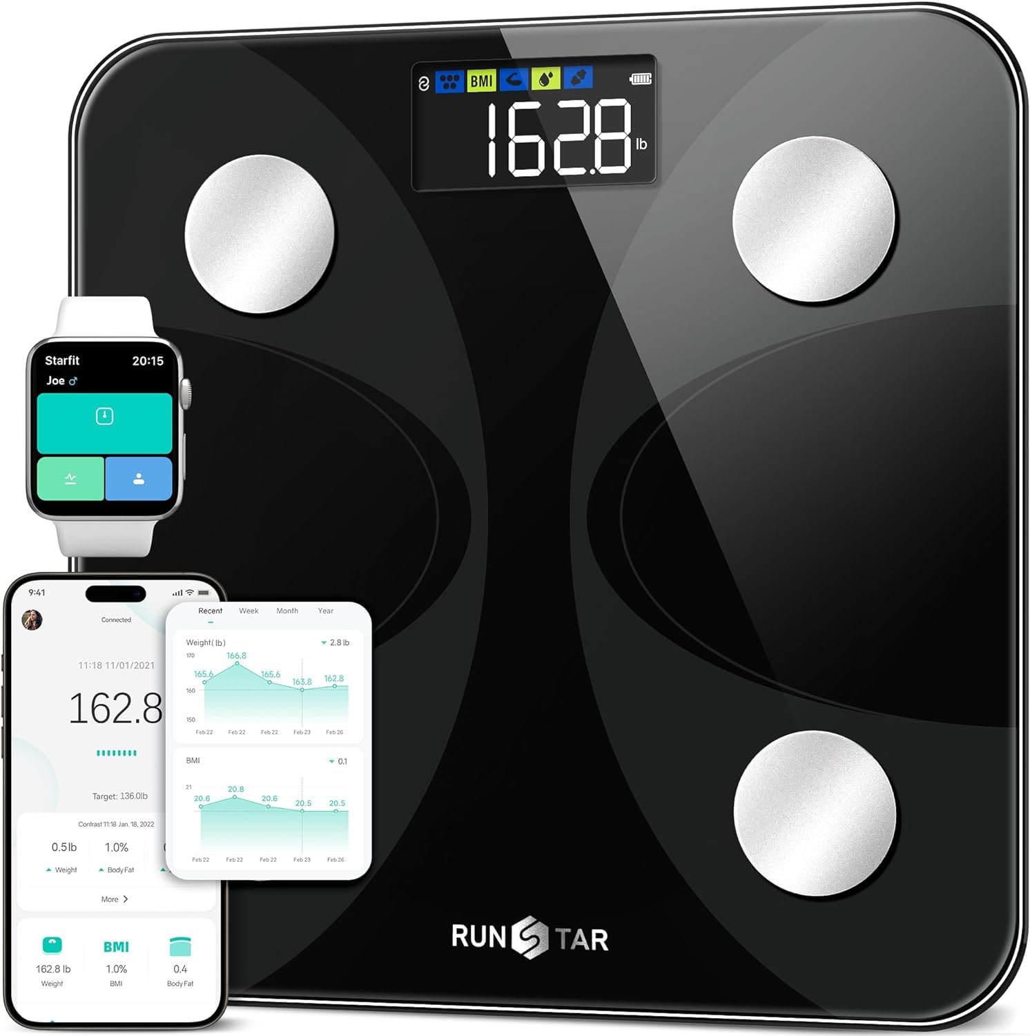 Scale For Body Weight And Fat Percentage RunSTAR Digital Accurate Scale For Body Weight And Fat Percentage RunSTAR Digital Accurate